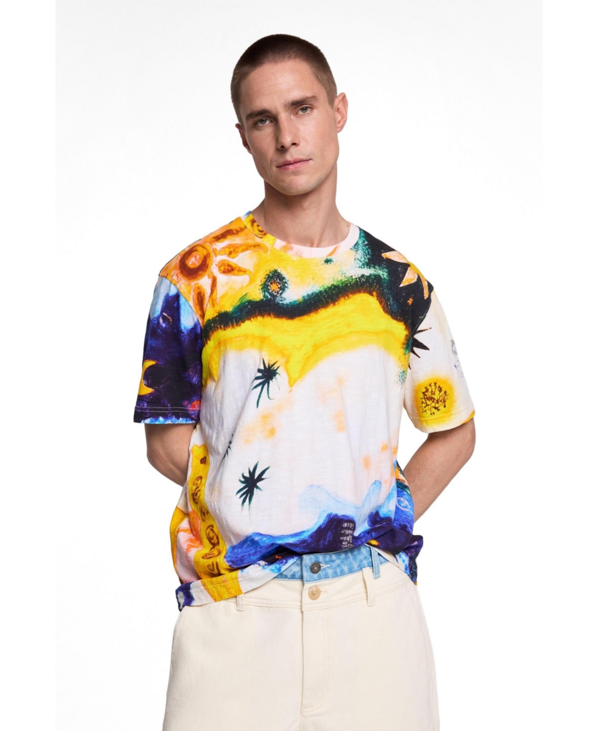 Click here for Desigual Mens Cosmos print T-shirt - Navy blue prices