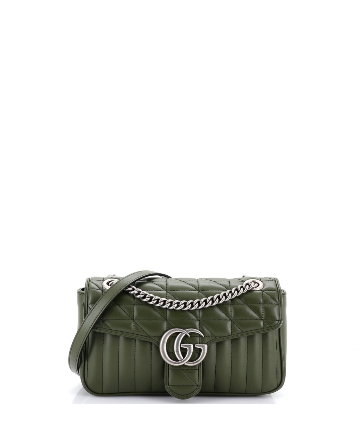 Click here for Pre-Owned Gucci Small Gg Marmont Flap Bag Mixed Ma... prices