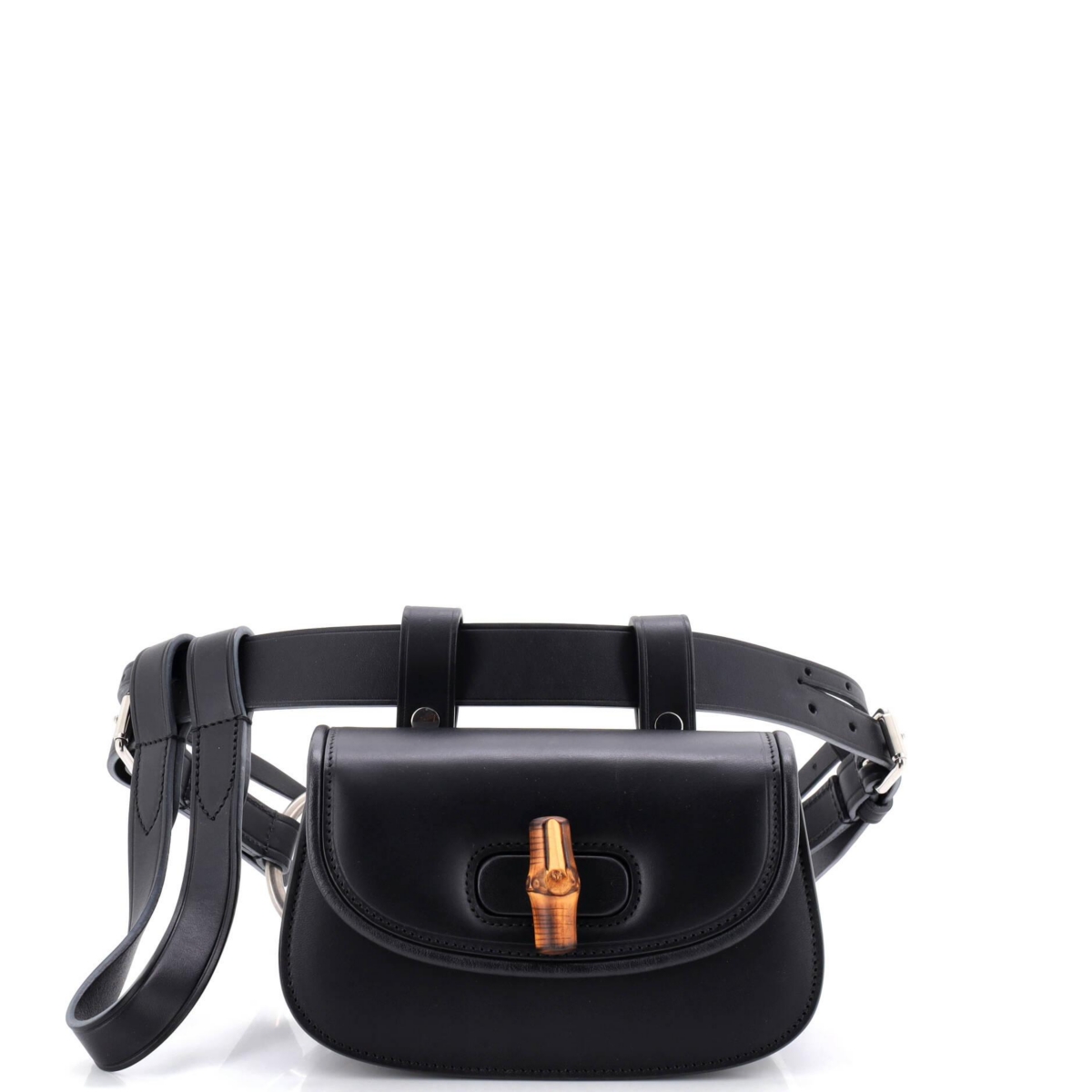 Click here for Pre-Owned Gucci Mini Bamboo 1947 Belt Bag Leather... prices