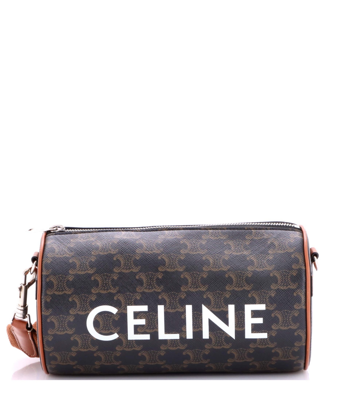 Click here for Pre-Owned Celine Logo Cylinder Bag Triomphe Coated... prices