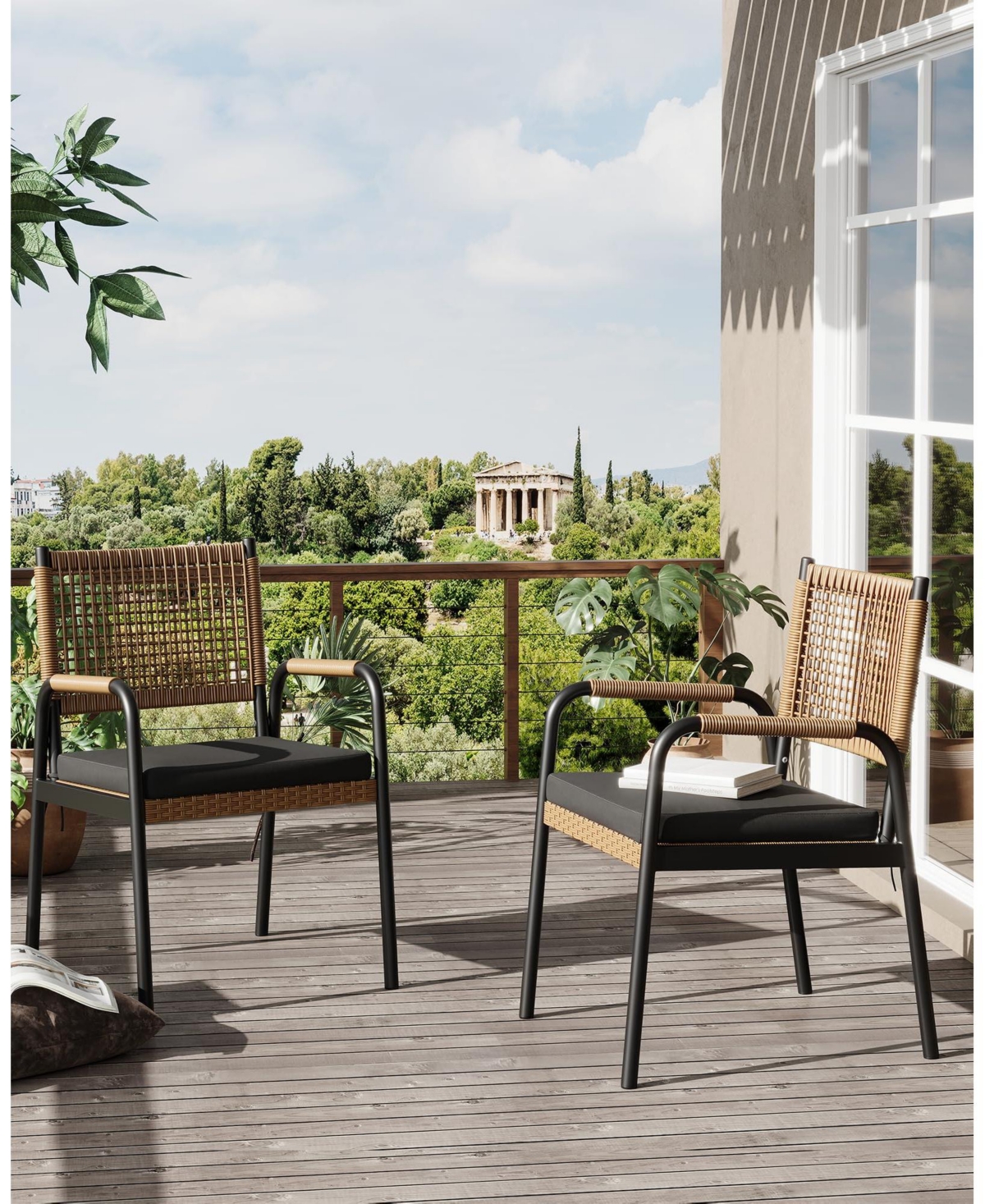 Click here for gaomon Set of 2 Rattan Design Outdoor Wicker Patio... prices