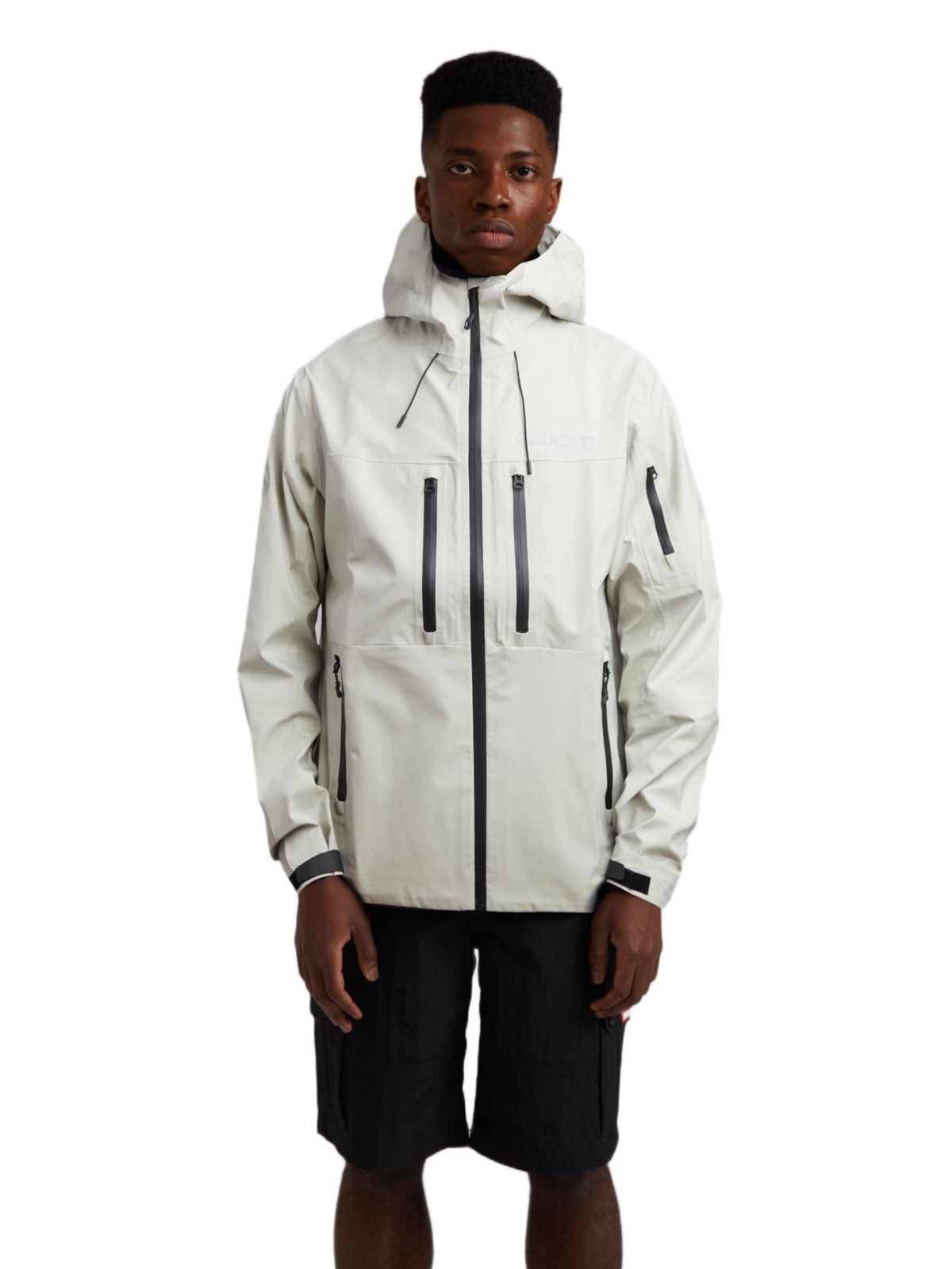 Click here for JACK1T Mens Lithium Hood Raincoat - Stone prices