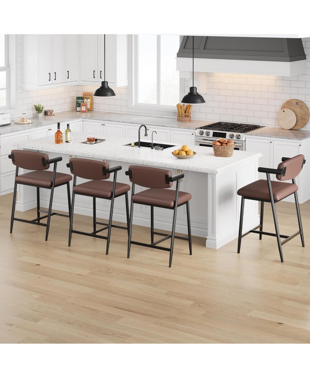 Click here for gaomon Set of 4 Counter Height Bar Stools with Arm... prices