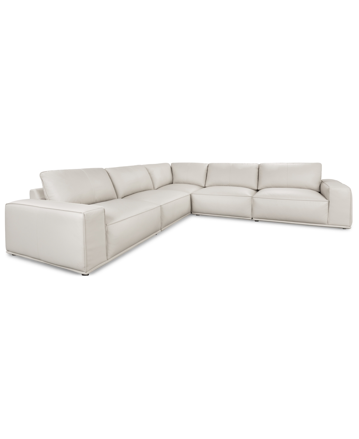 Click here for Paitlyn 5-Piece Leather L-Shape Sectional - Oatmea... prices