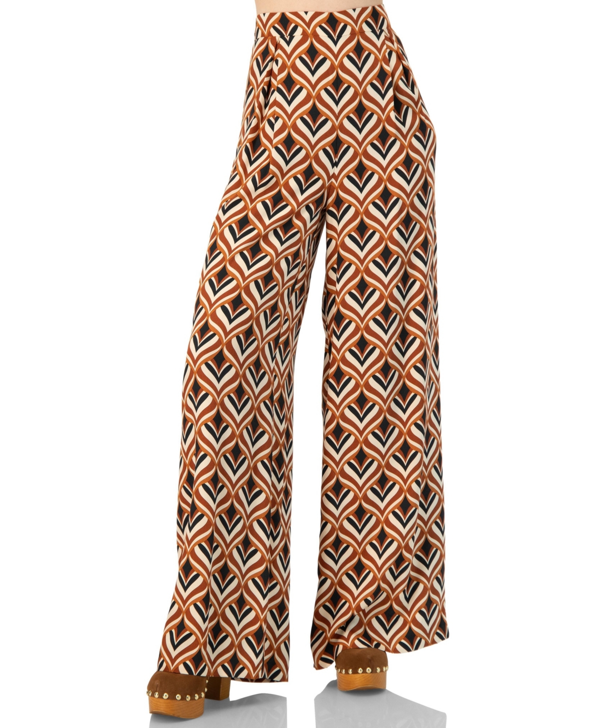 Click here for Ivonne Womens Geometric Wide Leg Printed Pants wit... prices