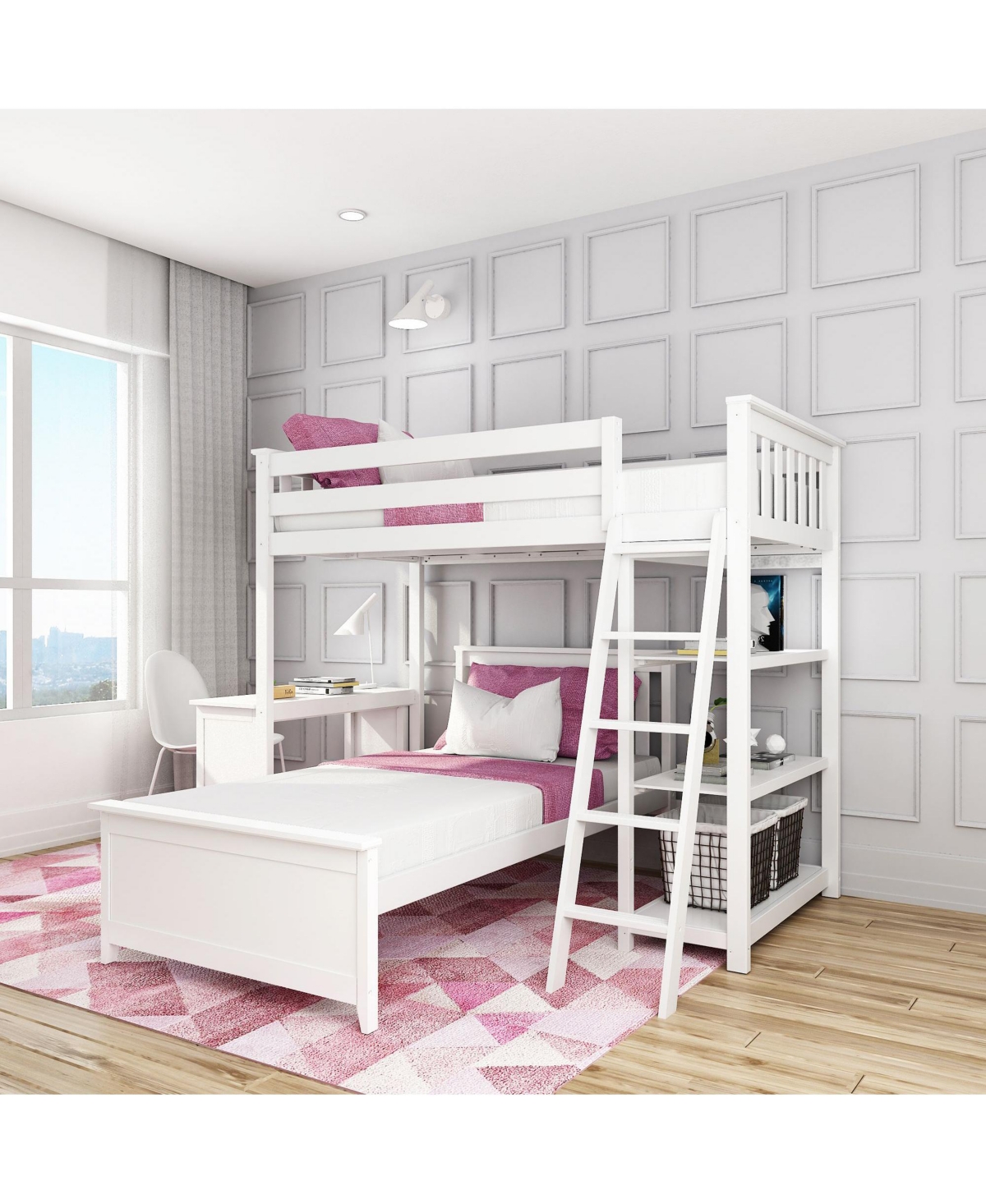 Click here for Max & Lily L-Shaped Twin over Twin Bunk Bed with B... prices