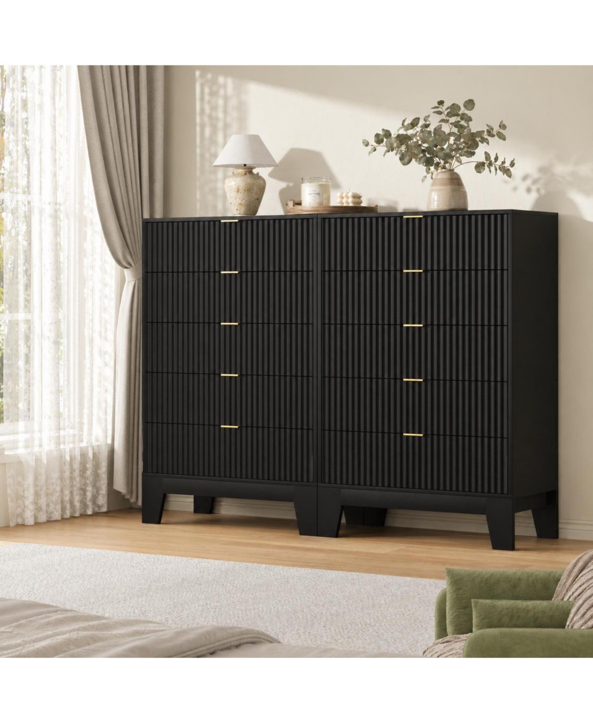 Click here for gaomon Set of 2 Fluted Dressers - 47 Tall Chest of... prices