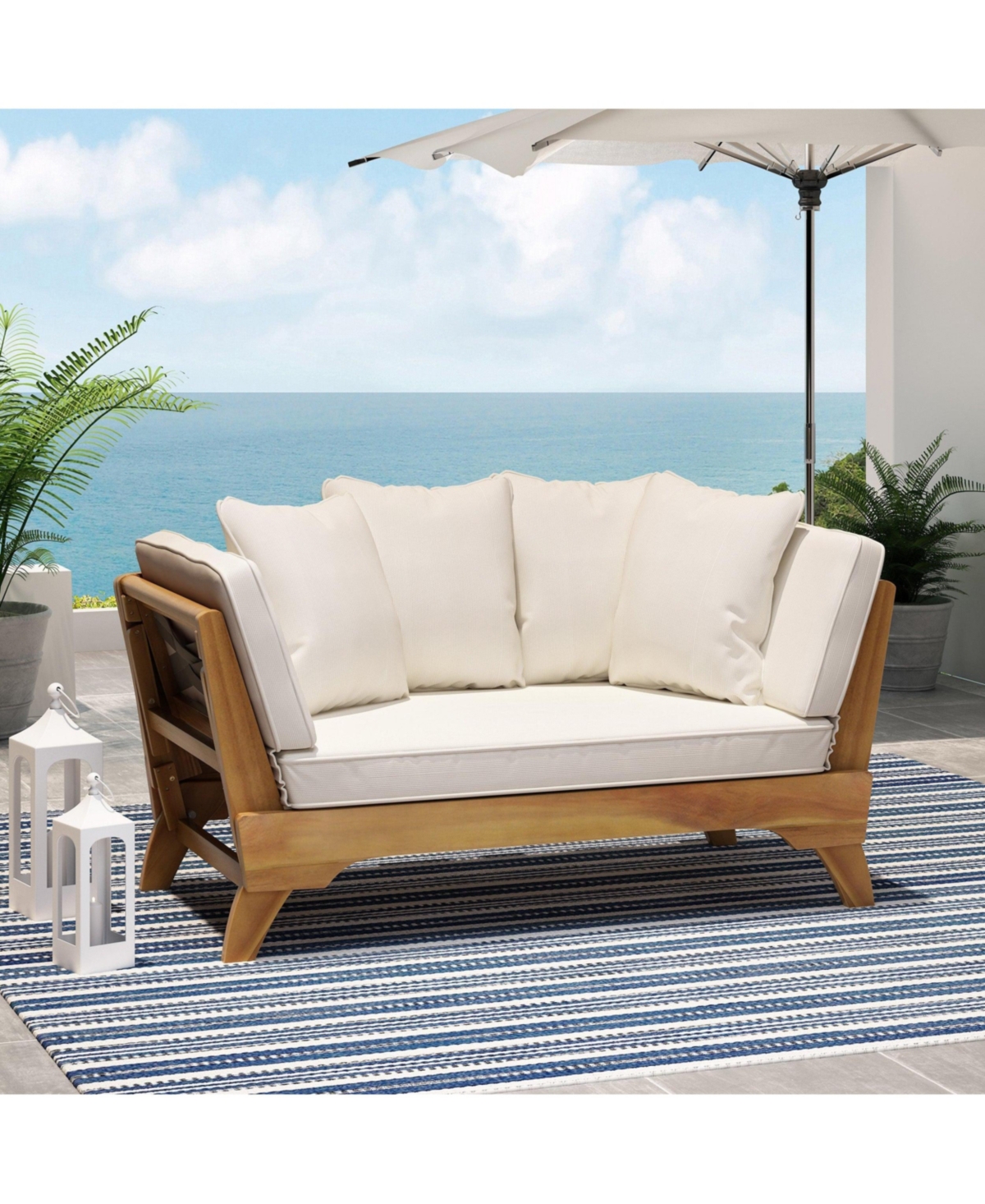Click here for Mondawe Expandable Outdoor Daybed with Cushions -... prices