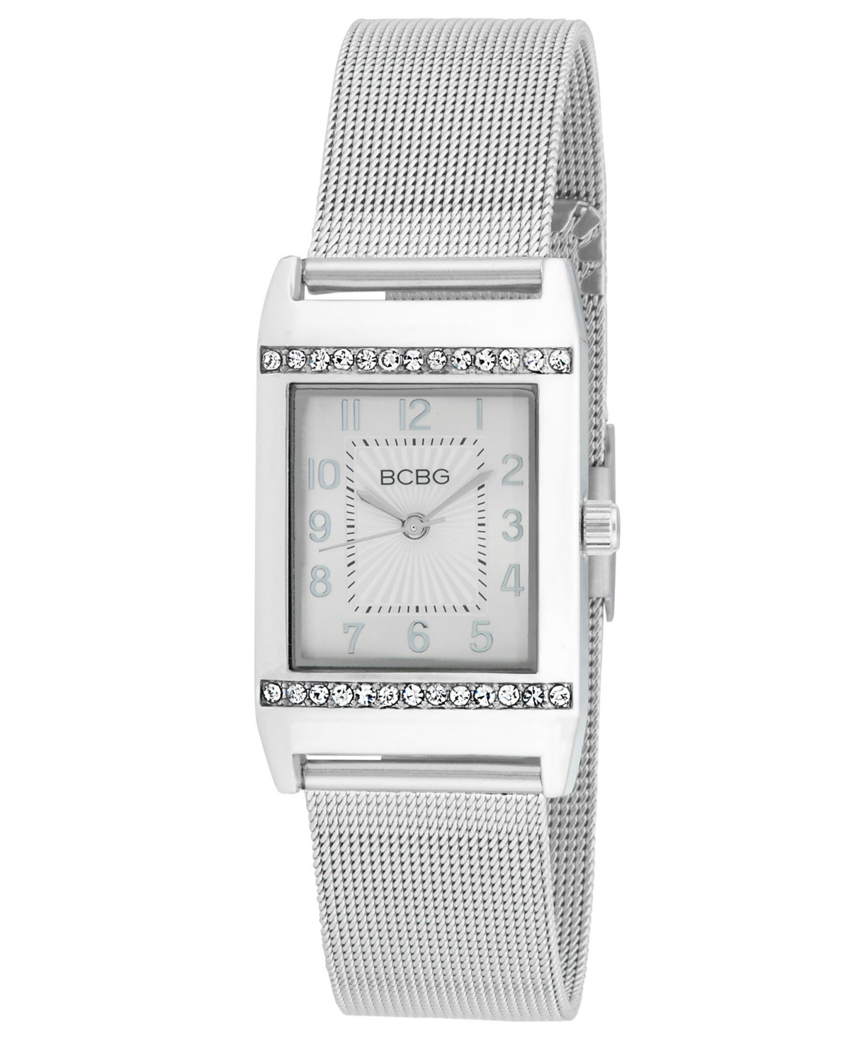 Click here for Bcbg Womens Quartz Rectangle Silver Stainless Stee... prices