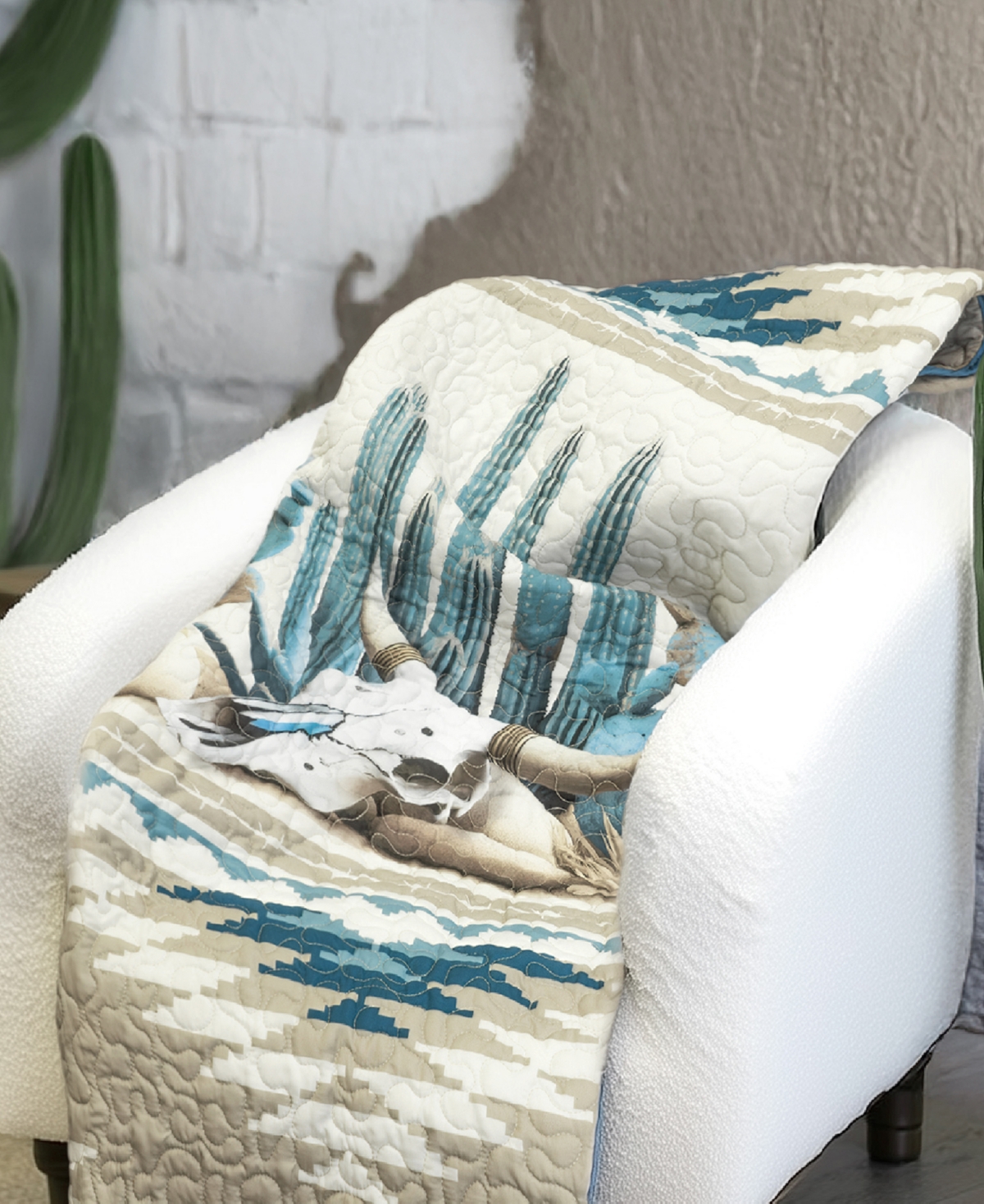 Click here for Donna Sharp Cacti Reversible Throw  50 x 60 - Blue prices