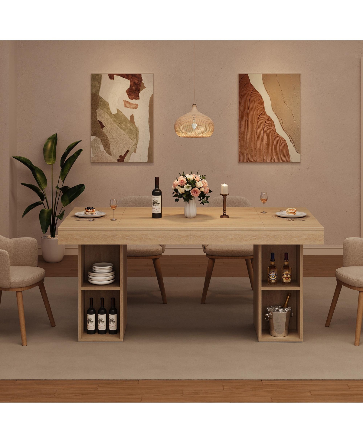 Click here for gaomon 70.8 Farmhouse Rectangular Wood Dining Tabl... prices