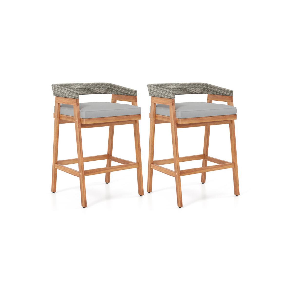 Click here for Boyel Living Set of 2 Patio Acacia Wood Counter He... prices