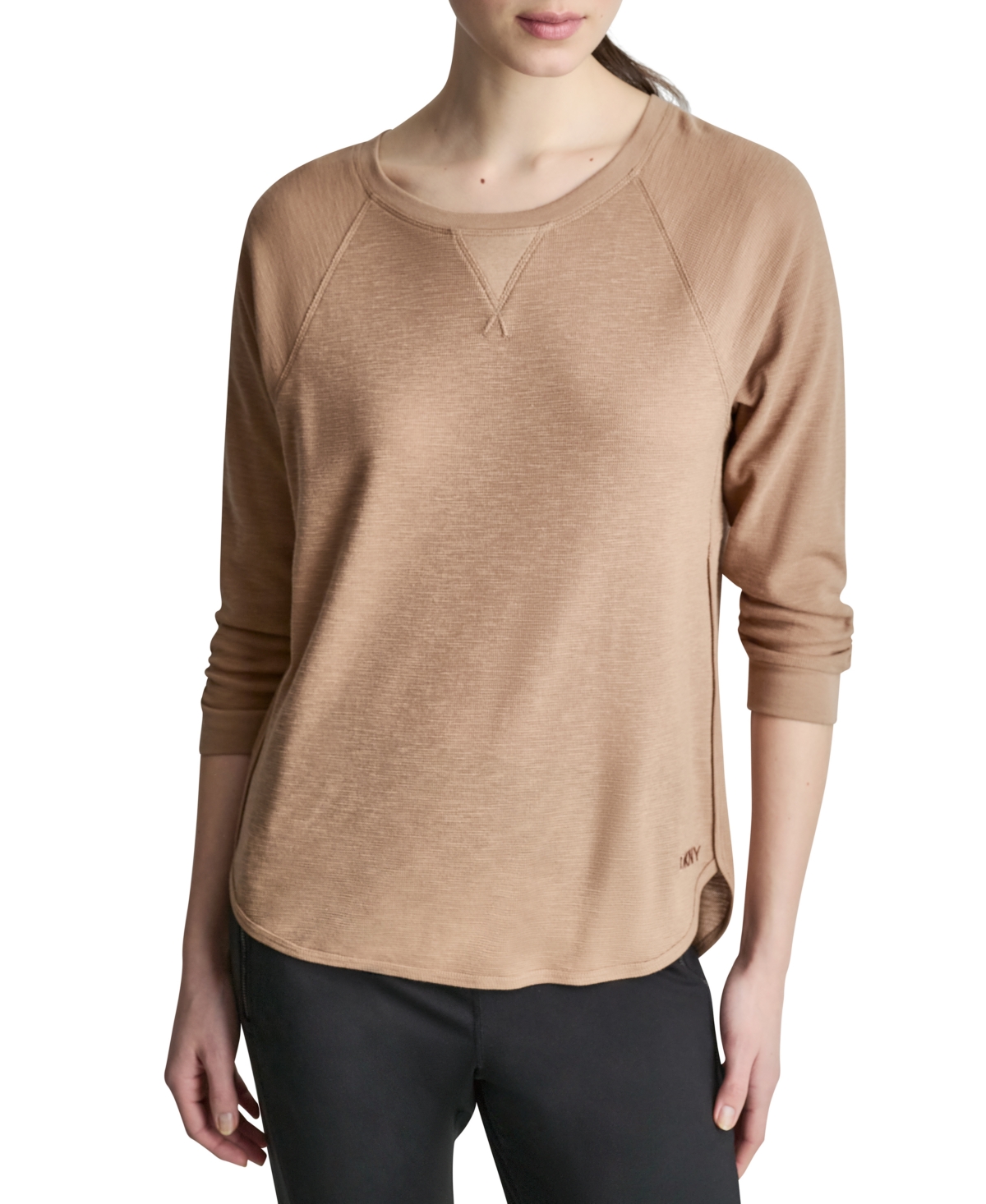 Click here for Dkny Womens Mini Slub Waffle Three Quarter Sleeve... prices