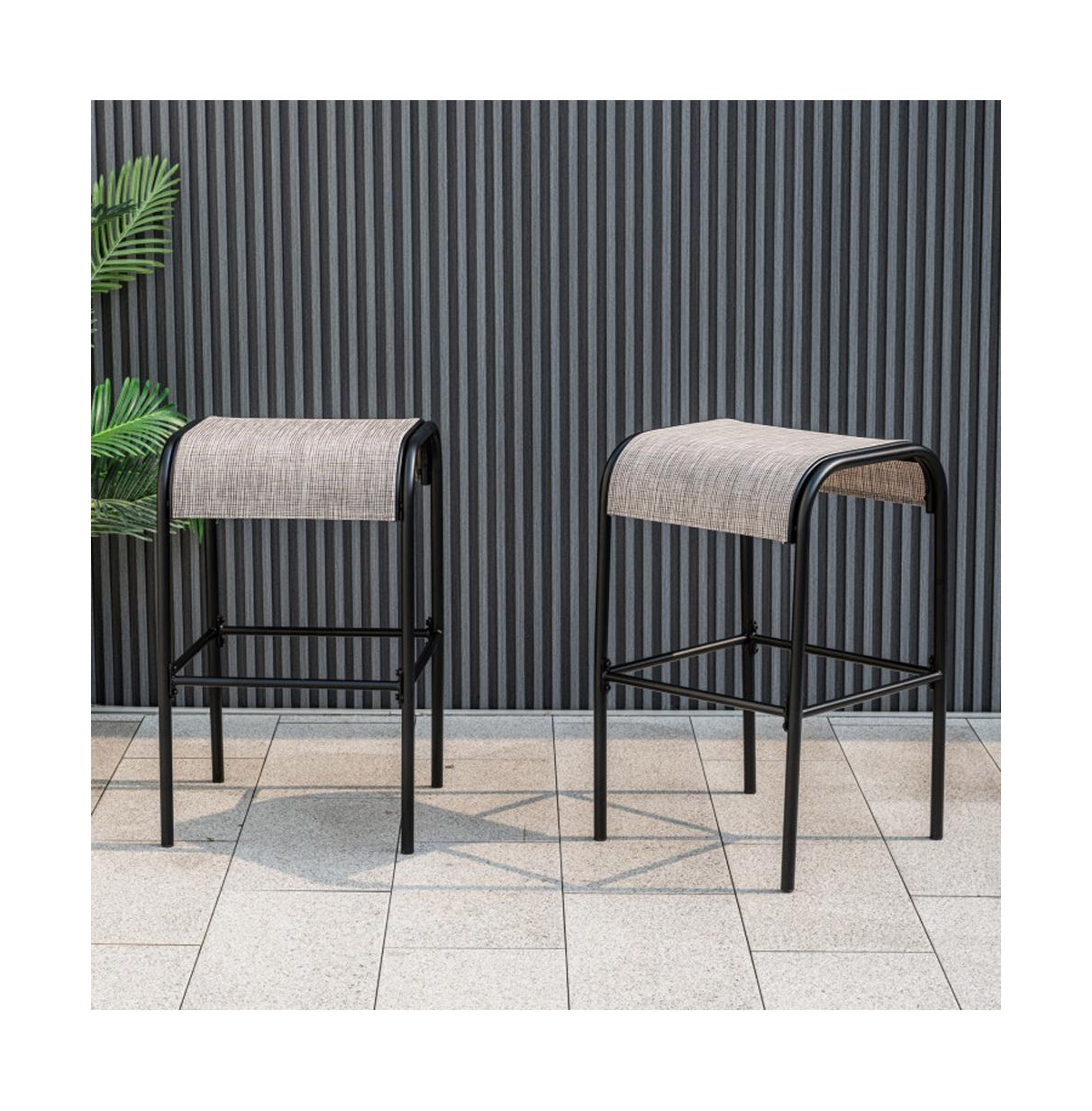 Click here for Boyel Living Set of 2/4 Patio Metal Bar Stools wit... prices
