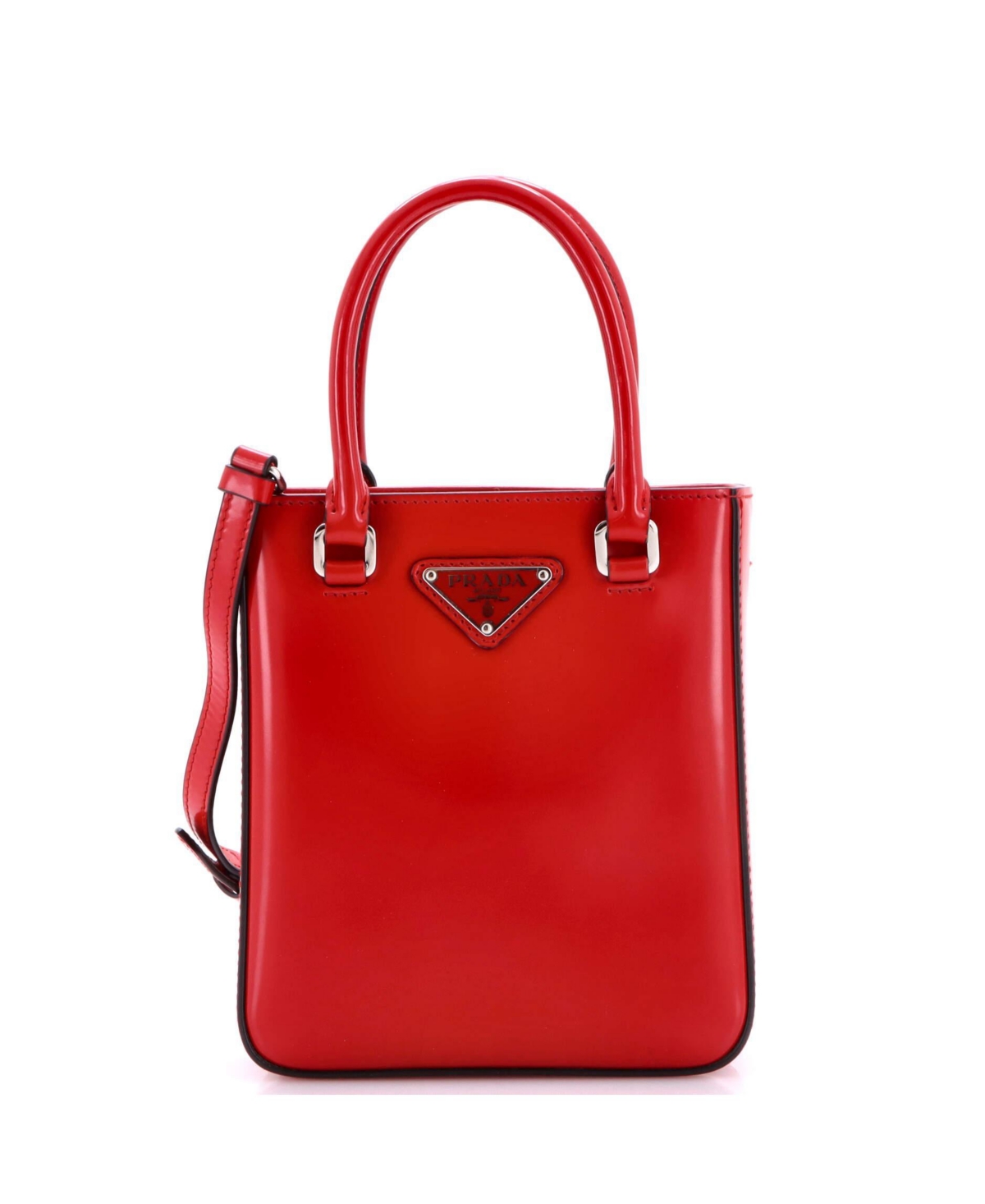 Click here for Pre-Owned Prada Small Convertible Tote Brushed Lea... prices