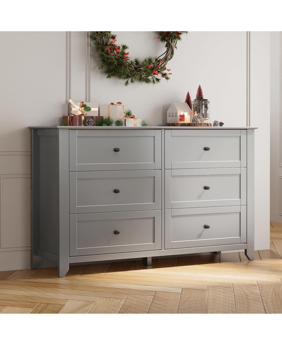 Click here for gaomon Modern 6 Drawer Wood Dresser with Nickel Ha... prices