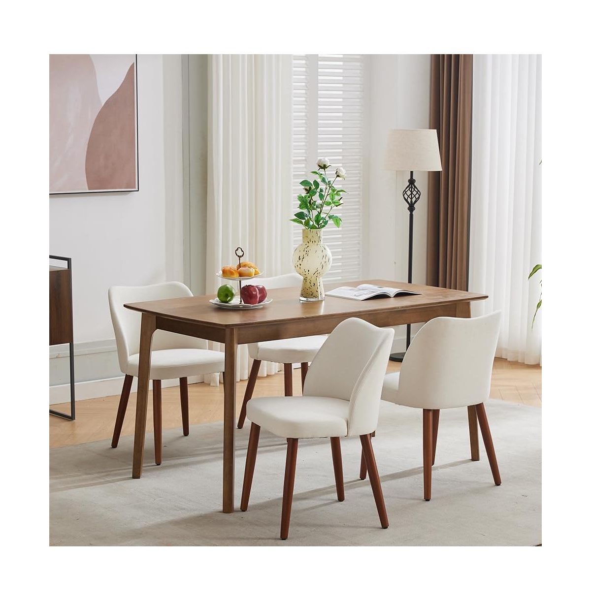 Click here for gaomon Set of 4 Linen Upholstered Dining Chairs wi... prices