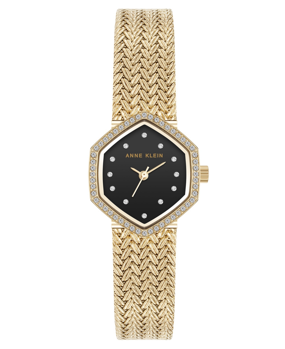 Click here for Anne Klein Womens Quartz Hexagonal Gold-Tone Stain... prices