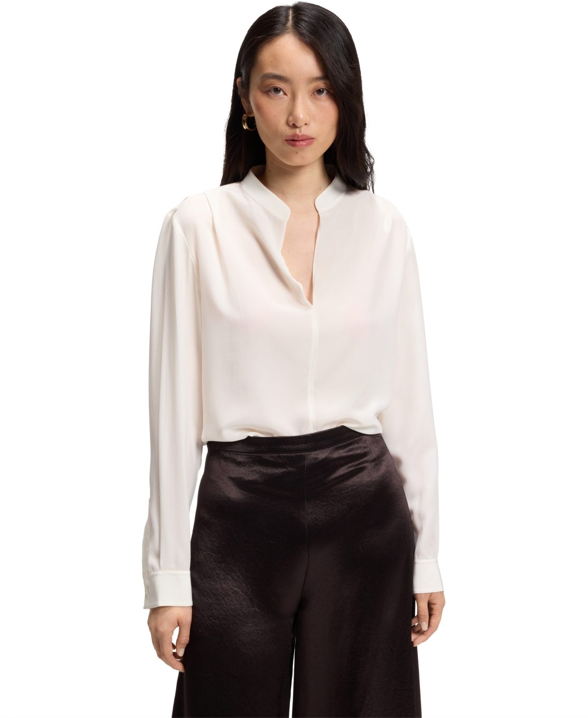 Click here for Boss by Hugo Boss Womens Relaxed-Fit Sandwashed Si... prices