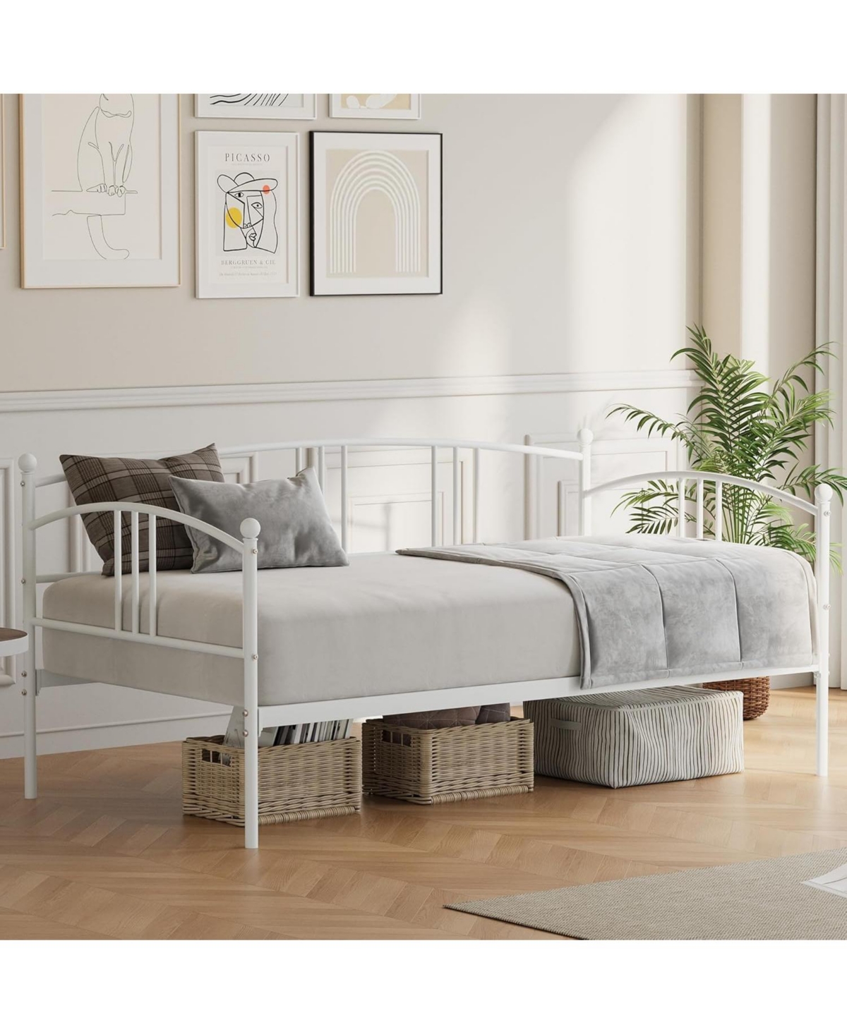 Click here for gaomon Metal Daybed with Trundle  Arched Headboard prices