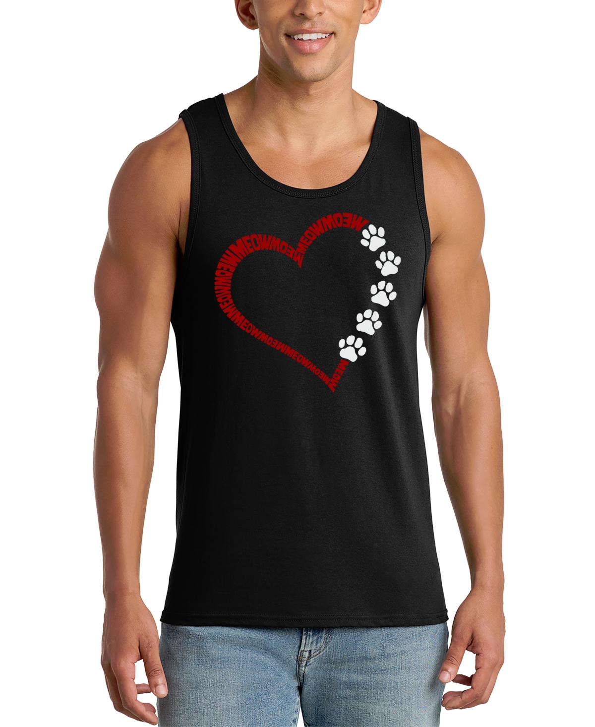 Click here for La Pop Art Mens Cat and Dog Love Heart Graphic Tan... prices