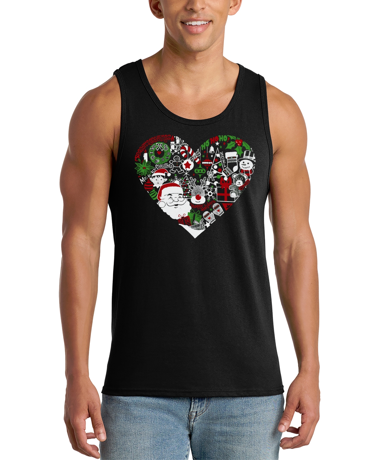 Click here for La Pop Art Mens Christmas Theme Print Tank Top - B... prices