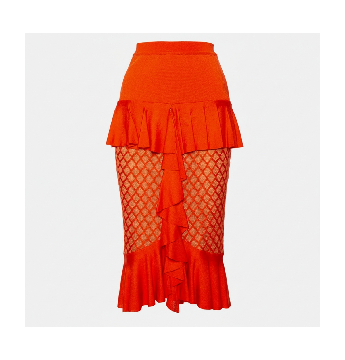 Click here for Pre-Owned Balmain Womens Knit Ruffled Midi Skirt prices