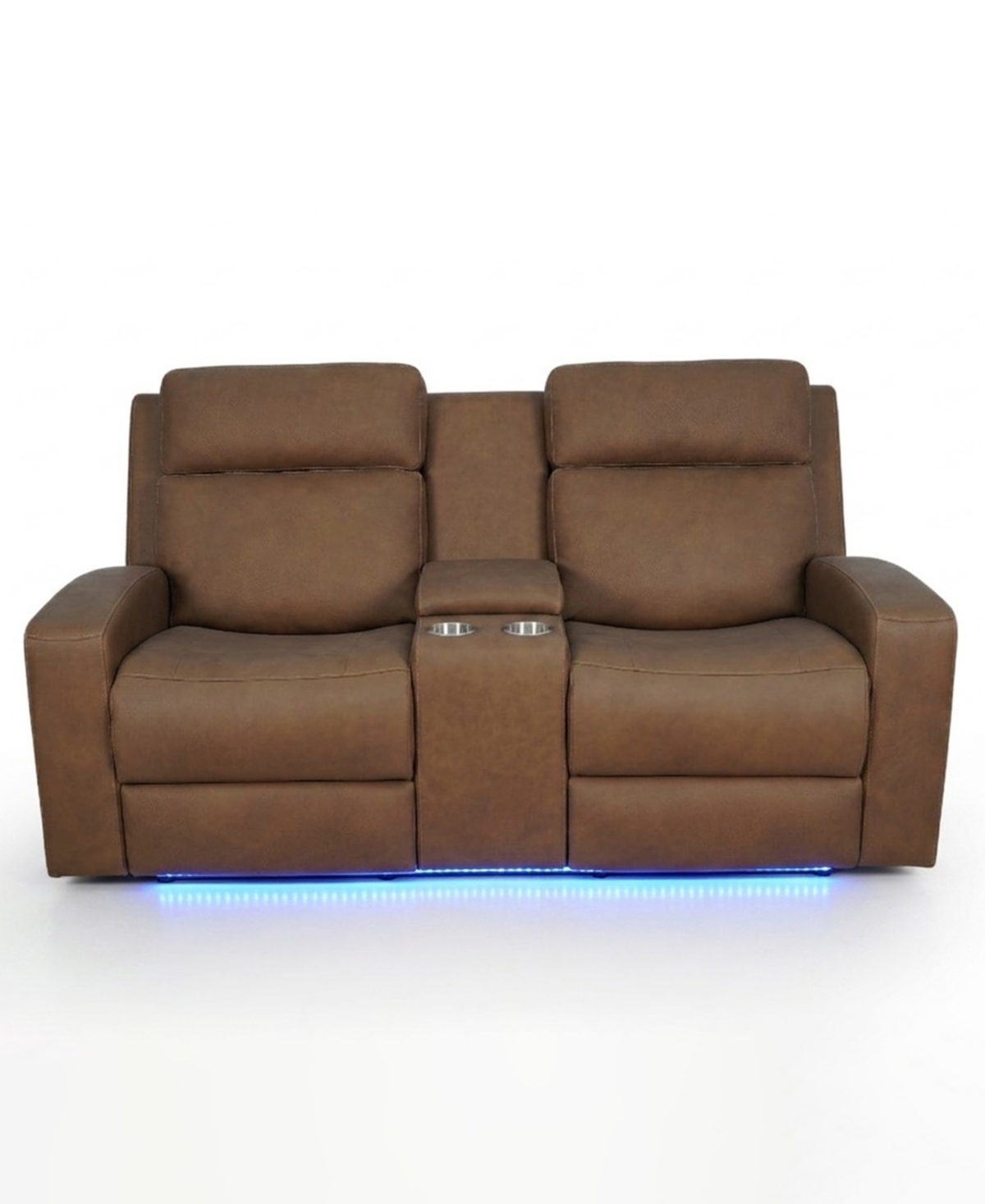 Click here for Hewitt 73 Leather Power Reclining Console Loveseat... prices