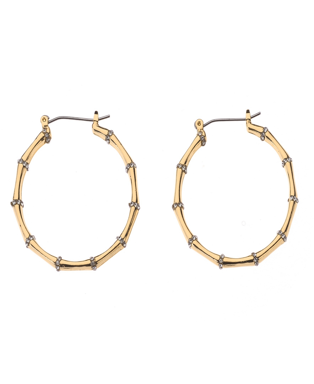 Click here for Nicole Miller Gold-Tone Crystal Accents Hoop Earri... prices