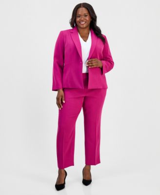 Click here for Kasper Plus Size Notched Collar One Button Blazer... prices
