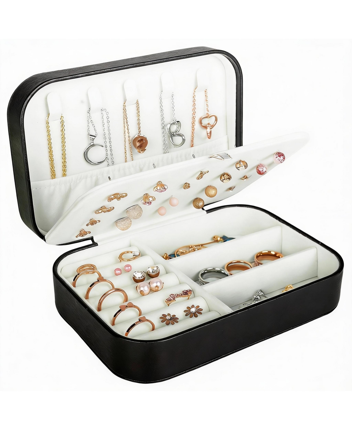 Click here for Yigii Pu Leather Mini Jewelry Box for Women - Blac... prices