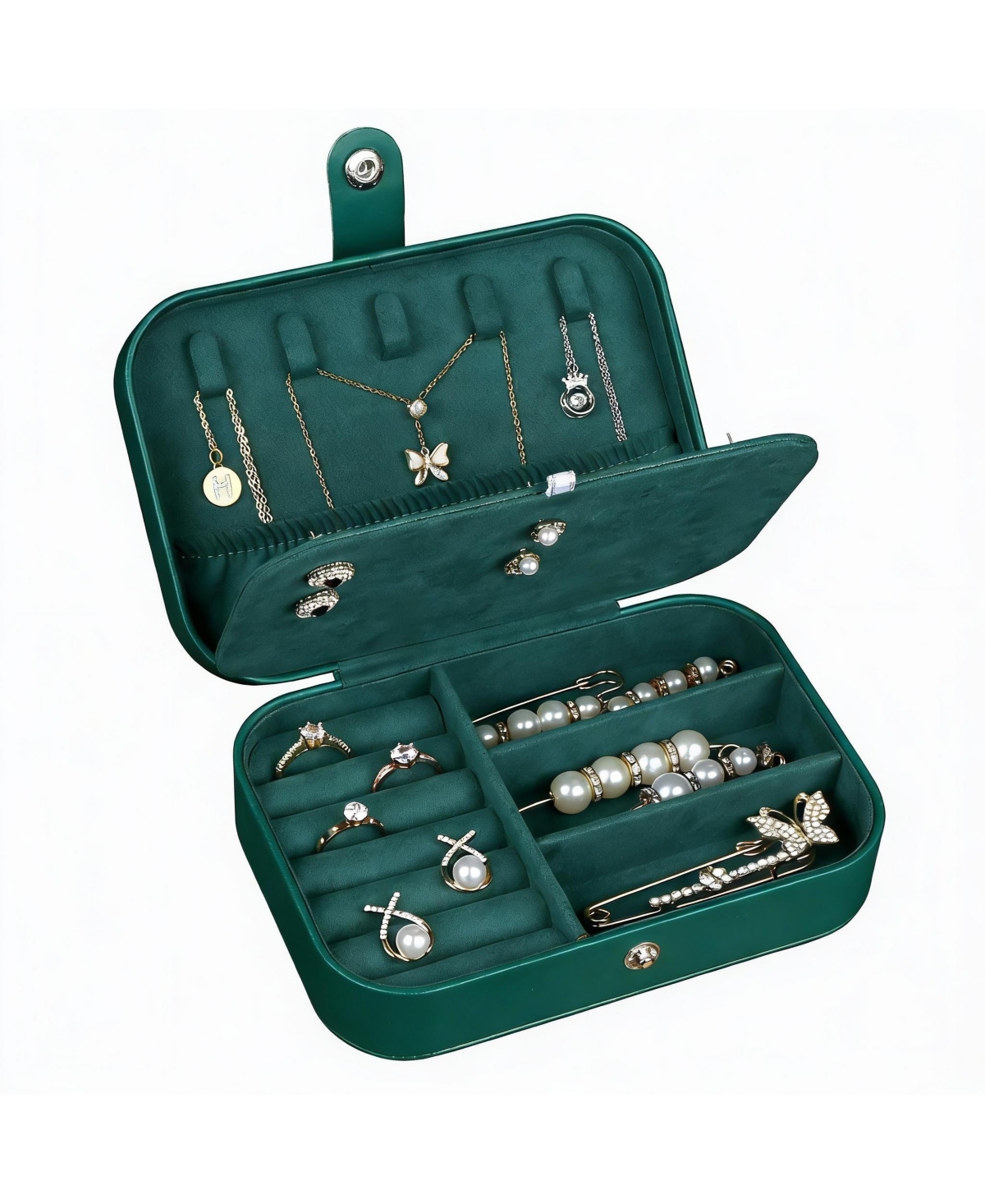 Click here for Yigii Pu Leather Mini Jewelry Box for Women - Gree... prices