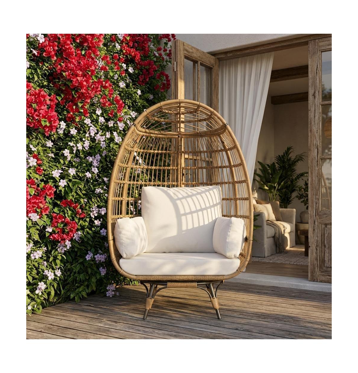 Click here for gaomon Wicker Egg Chair  350LBS Capacity Outdoor R... prices