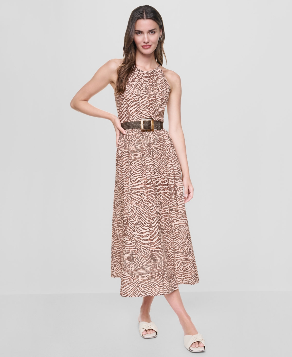 Click here for Dkny Womens Sleeveless Halter Neck Dress with Remo... prices