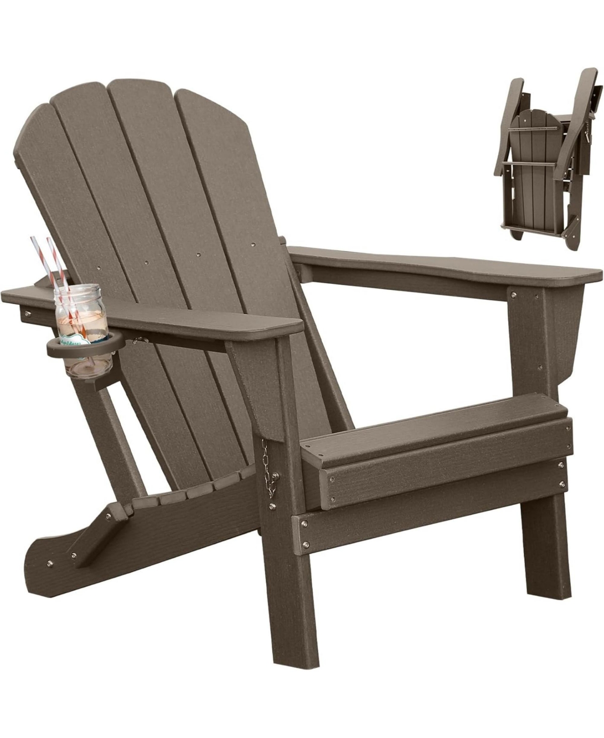 Click here for Clihome Folding Outdoor Adirondack Chairs with Cup... prices
