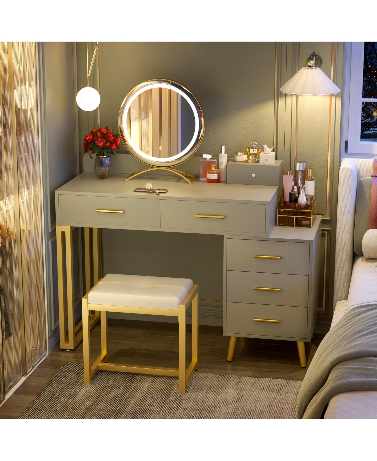Click here for Aheaplus Vanity Desk with Mirror and Lights  Makeu... prices