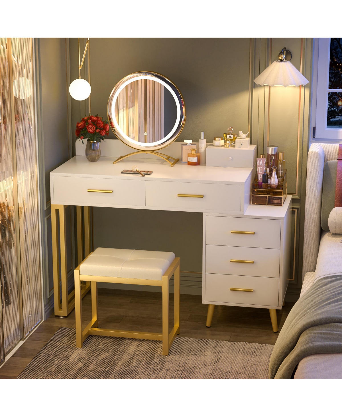 Click here for Aheaplus Vanity Desk with Mirror and Lights  Makeu... prices