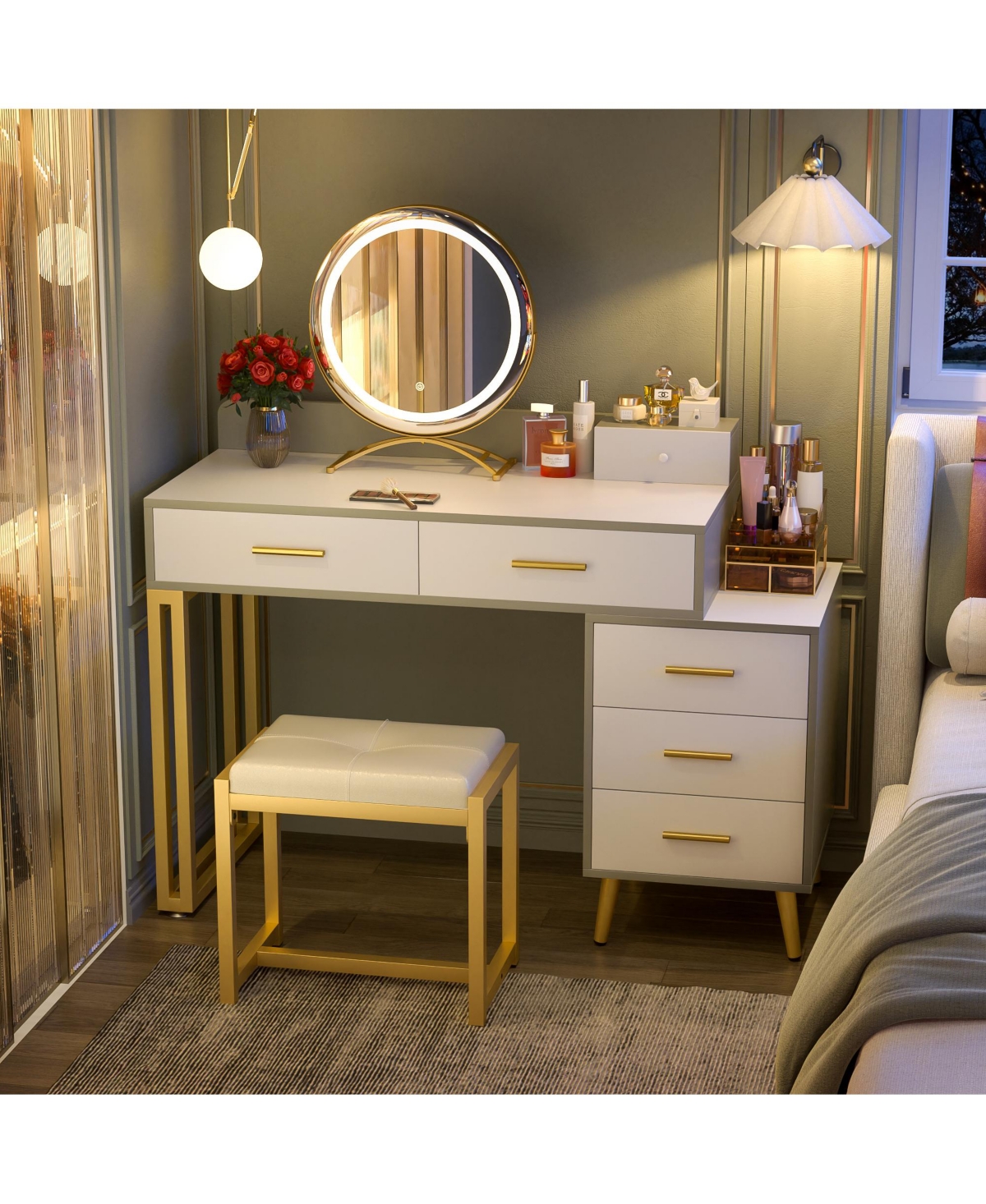 Click here for Aheaplus Vanity Desk with Mirror and Lights  Makeu... prices