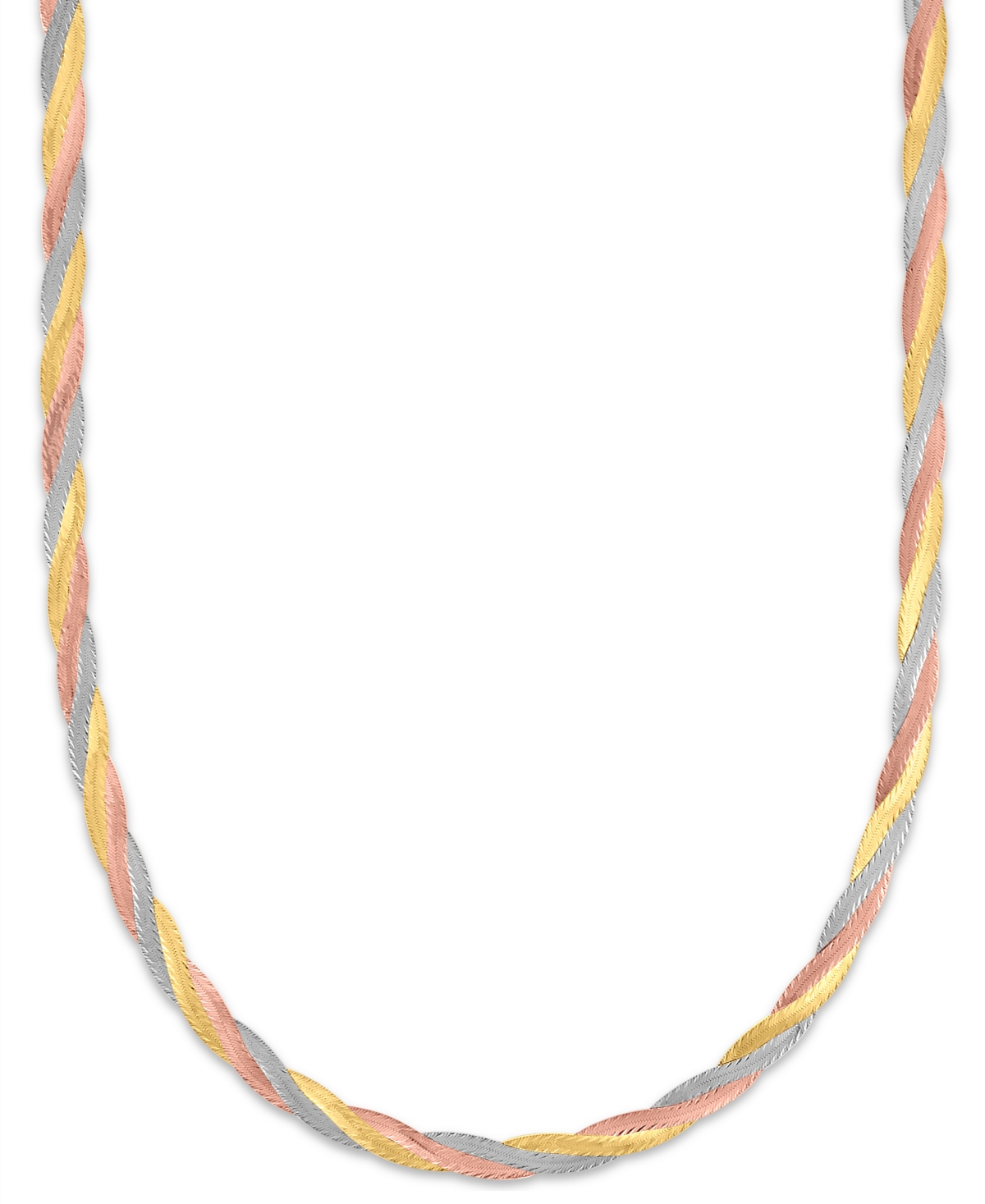 Click here for Macys Braided Textured Diamond Cut Necklace in 14k... prices