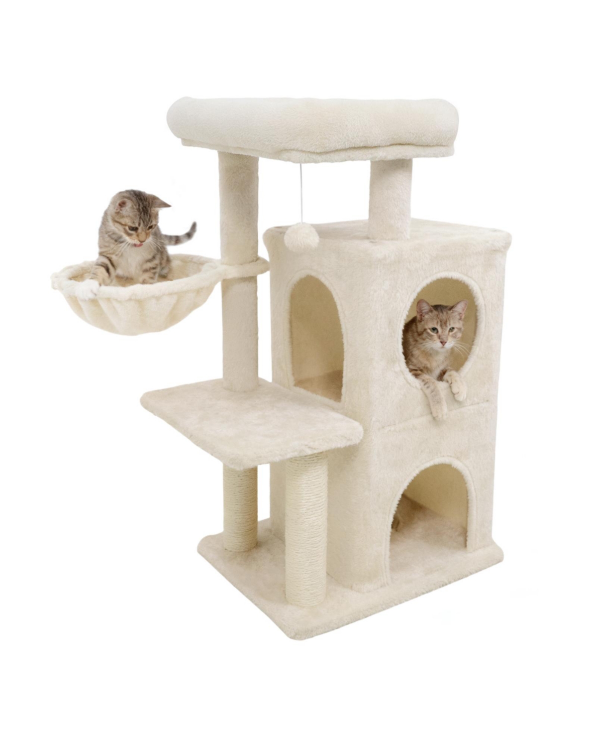 Click here for Gymax Cat Tree 2-Tier Condo Padded Plush Top Perch... prices