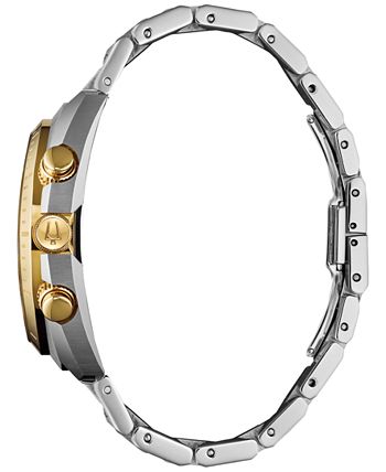 Bulova Men's Chronograph Curv Two-Tone Stainless Steel Bracelet Watch ...