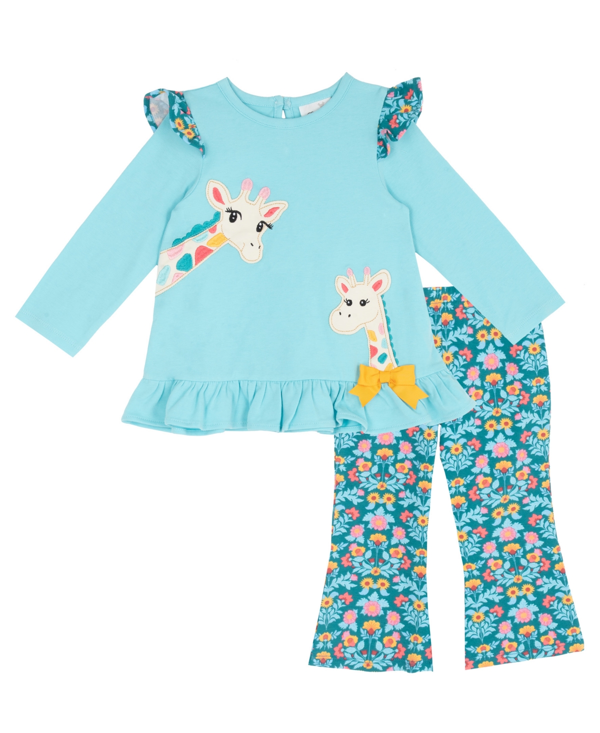 Click here for Rare Editions Baby Girls Giraffe Applique Ruffle T... prices