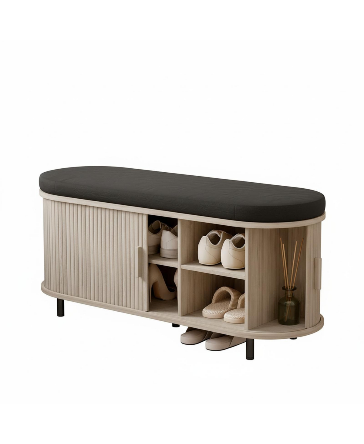 Click here for Yigii 43 Shoe Bench Storage Sliding Door Adjustabl... prices