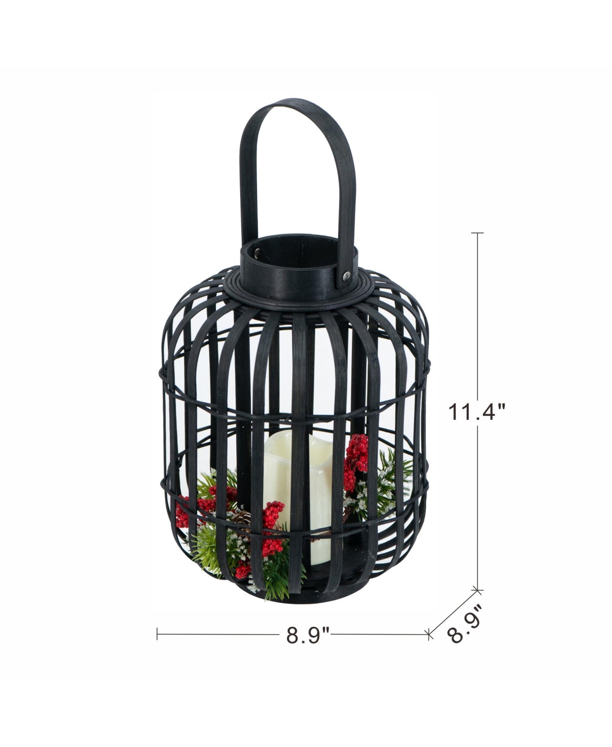 Click here for Clihome 8.9x8.9x11.4 Bamboo Lantern with White Led... prices