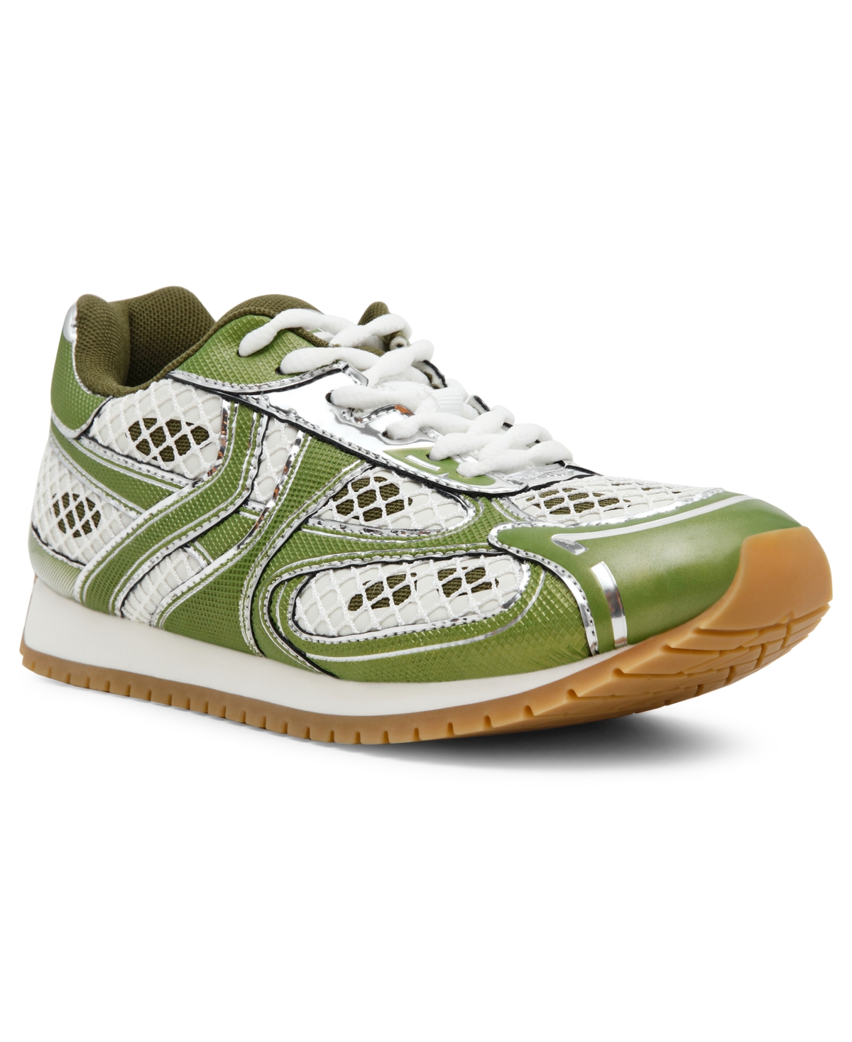 Click here for Steve Madden Womens Pager Lace-Up Sneakers - Green prices
