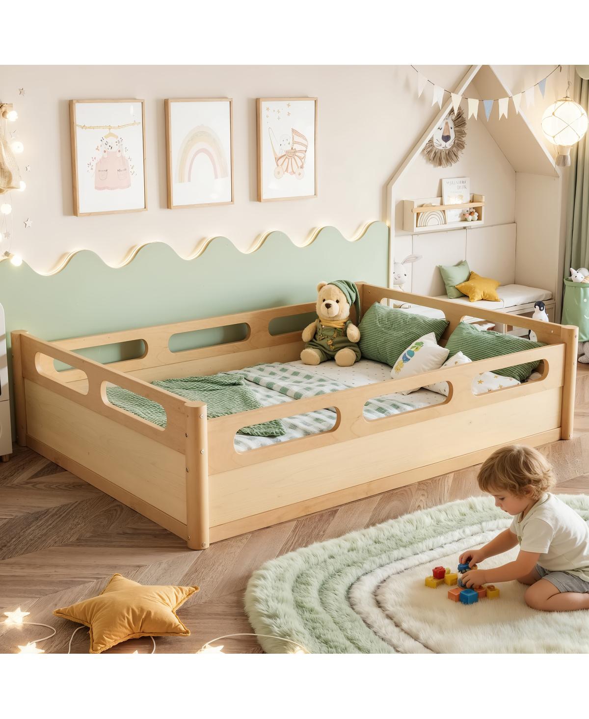 Click here for Streamdale Furniture Platform Bed with Guardrails... prices