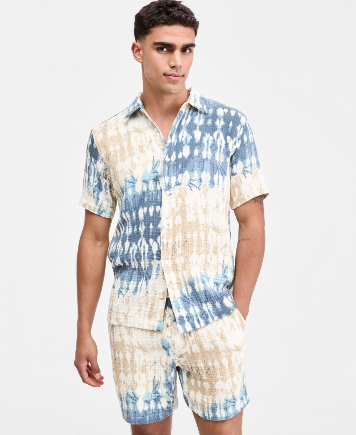 Click here for Sun + Stone Mens Maverick Dye Effect Short-Sleeve... prices