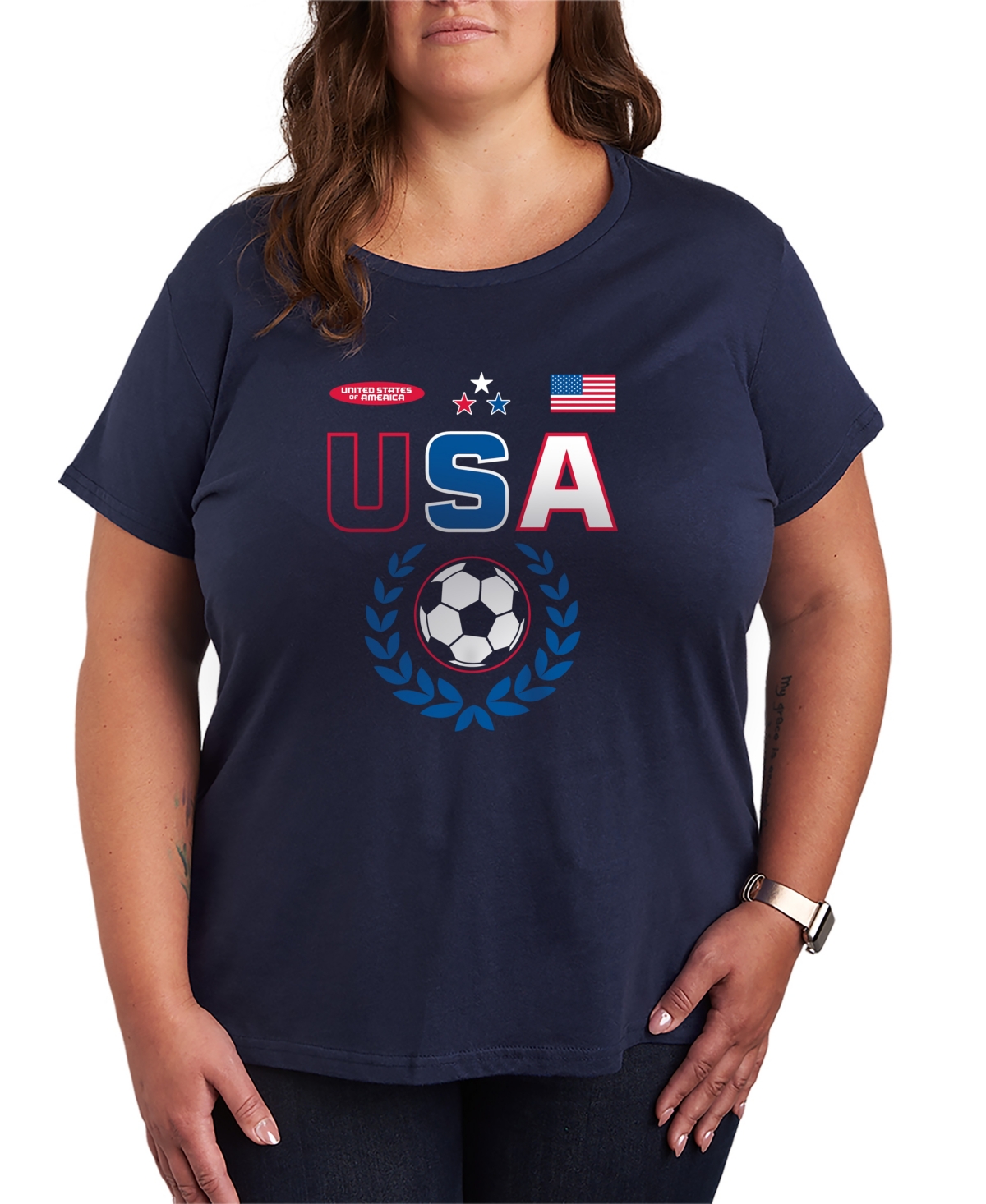Click here for Hybrid Apparel Plus Size Usa Soccer Jersey Graphic... prices
