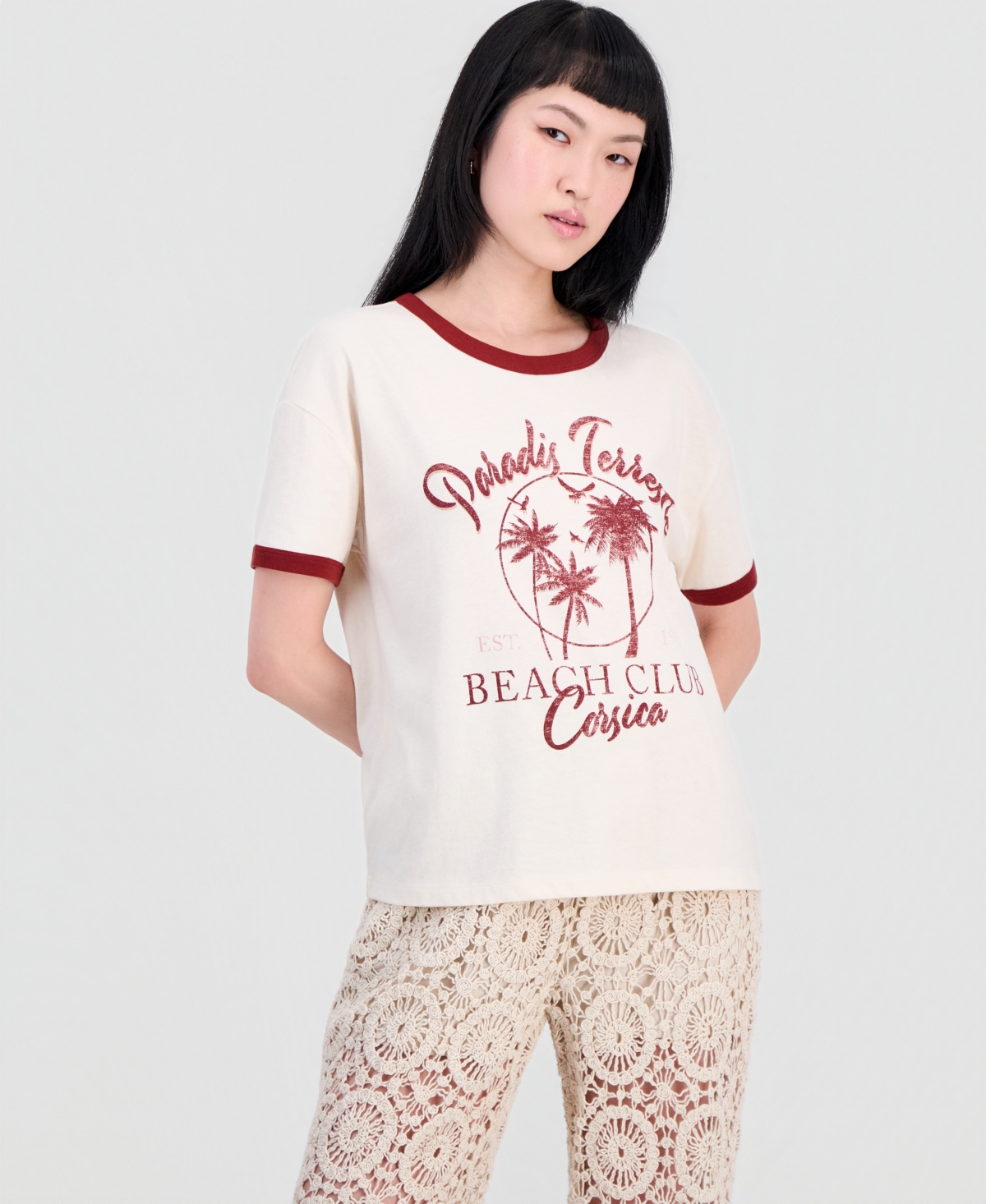 Click here for And Now This Womens Paradis Terrestre Ringer Tee... prices