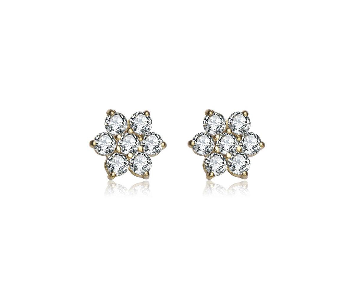Click here for Sterling Silver Clear Round Cubic Zirconias Flower... prices